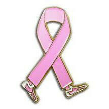 Breast Cancer Awareness Pink Ribbon Walk Run Lapel Pin | Support Store