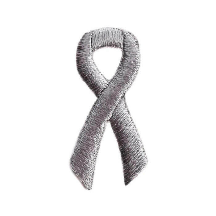 Grey Ribbon Embroidered Stick-ons - 25 Pack - Buy Now – Support Store